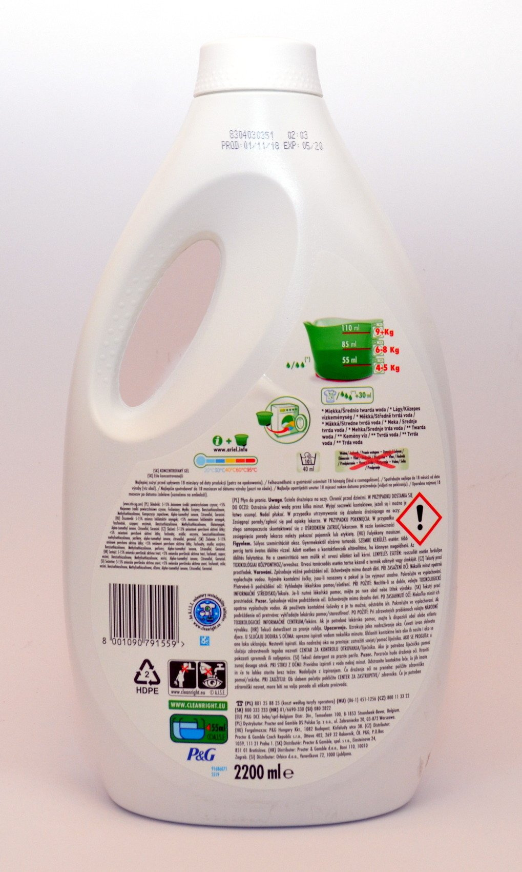 Ariel Mountain Spring Gel Concentrated 2.2 L & Ariel Color Gel ...