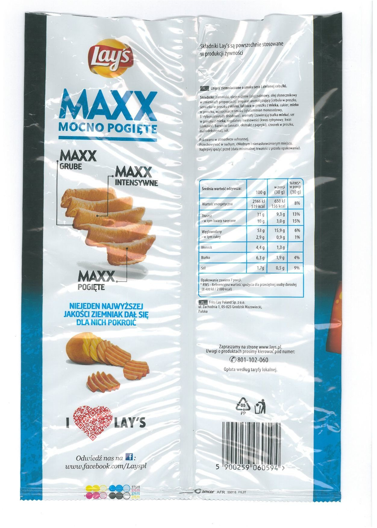 Chips Lay's Maxx Cheese&Green Chives 210 g | GROCERY \ Crisps and ...