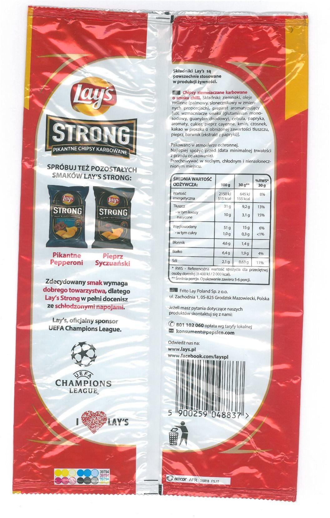 Chips Lay's Strong Chilli 165 g | GROCERY \ Crisps and Snacks \ Lay's ...