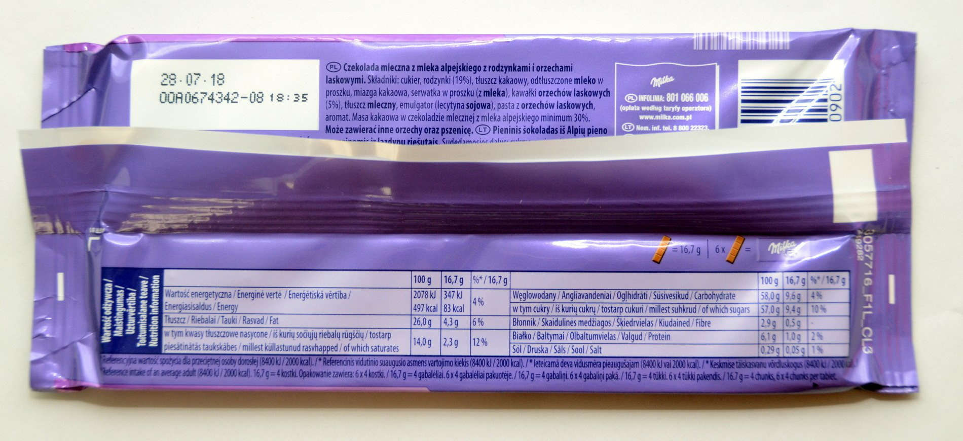 Milka Raisin & Nut 100 g | CONFECTIONERY \ Milka OFFER \ BRANDS \ Milka ...